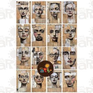 Assembled Cardboard Abstract Art Portrait on Ephemeral Collage ...