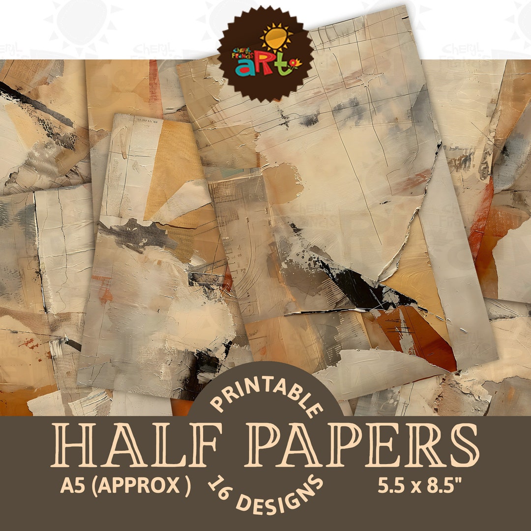 Layered Scraps Collage Printable Junk Journal Half Paperbackground ...