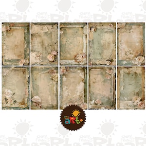 Scrap Paper Frame Junk Journal Half Page Printable Floral Collage ...