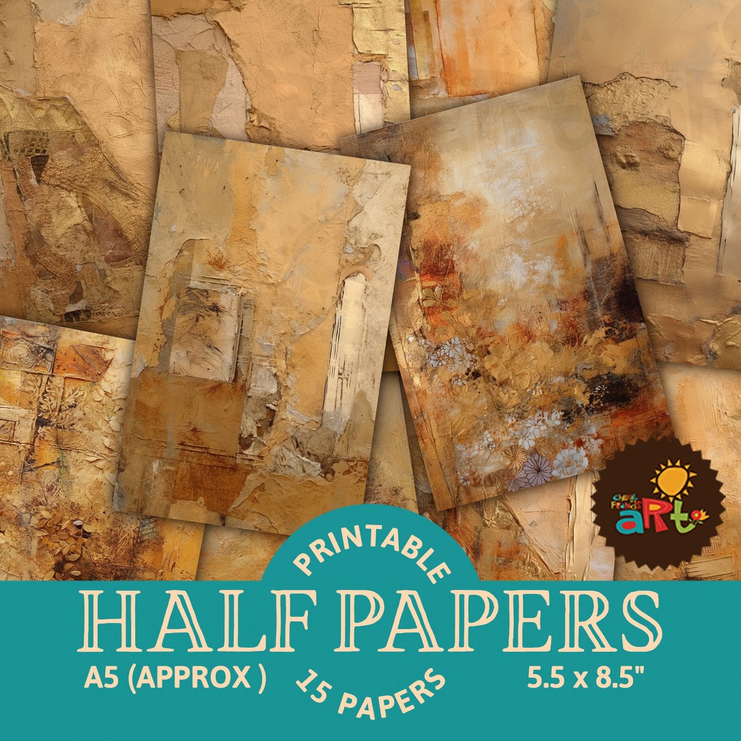 Mixed Media Paper Collage Printable Junk Journal Half Papers, Scrapbook ...