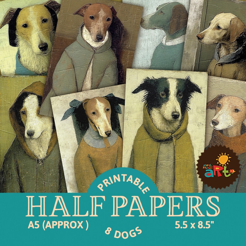 Dogs Paintings Folk Art - Etsy