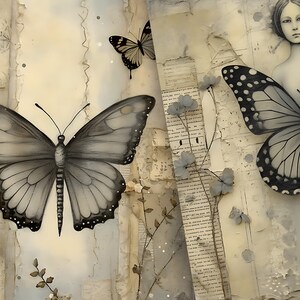 Metamorphosis Butterfly Girl Printable Junk Journal Half Paper ...