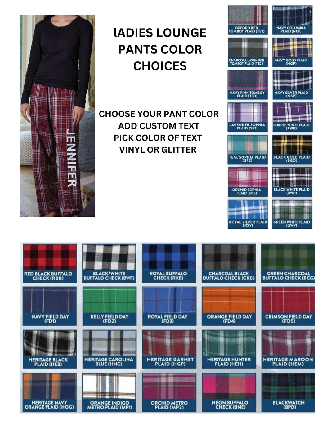 Holiday Women's Pajama Pants. Custom Plaid Pajama Pants. - Etsy