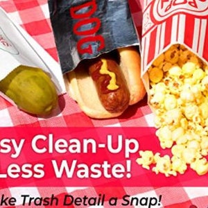 Vintage Party Food Paper Bags. Concession Style Hot Dog, Popcorn, and ...