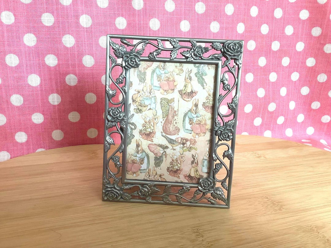 Vintage Roses Metal Frame, Small Romantic Charm Picture Frame - Etsy