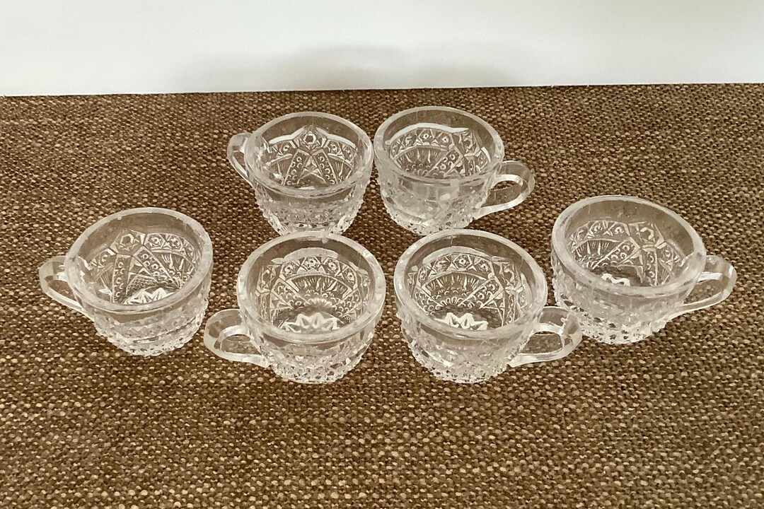 Vintage Glass Crystal Salt Cellars, Tea Cup Salt Cellars, Salt Dips ...
