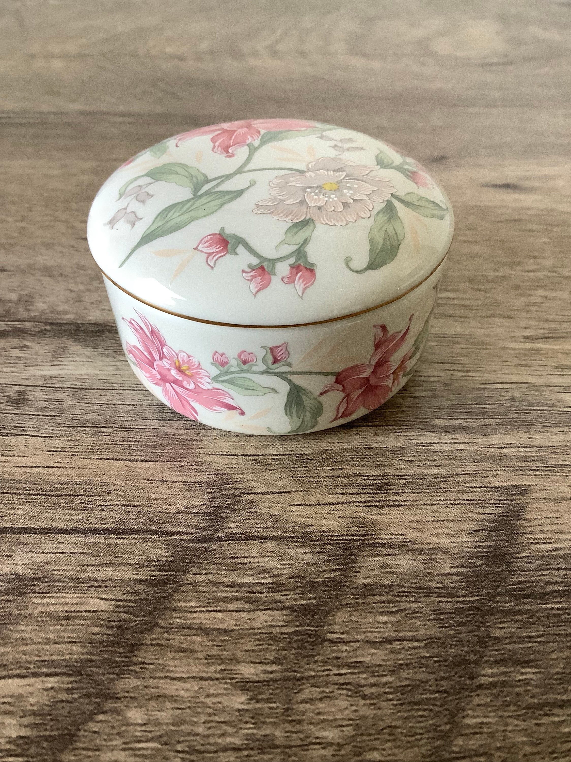 Ring Dishes Otagiri Japan Prima Japanese Porcelain Round Trinket Box ...