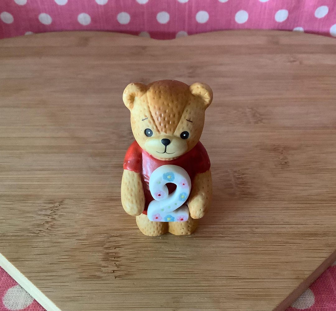 Vintage Enesco Lucy Rigg Birthday Teddy Bear Figurine, Second Birthday ...