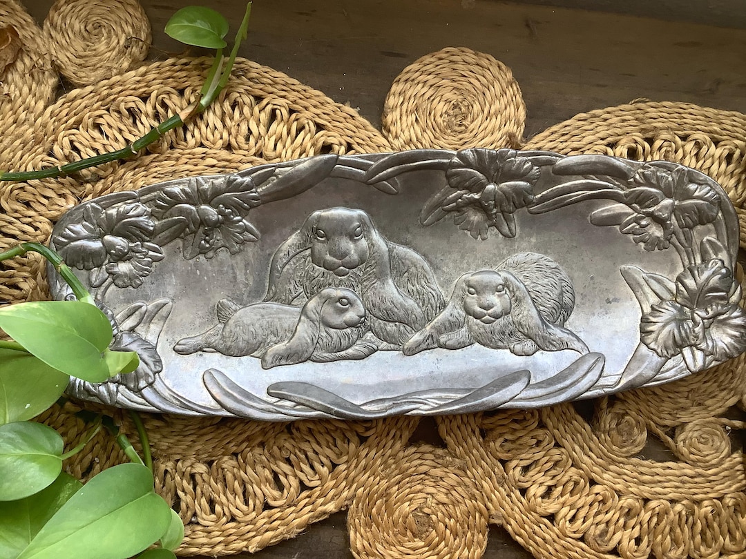 Arthur Court Bunny Tray, 1994, Vintage Arthur Court Tray, Raised ...