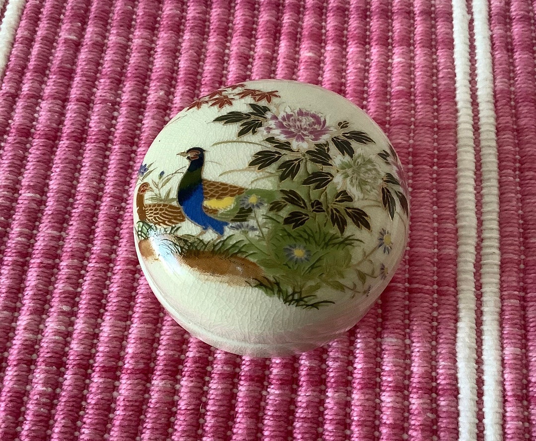 Japan Trinket Box, Peacock Lidded Box, Vintage - Etsy