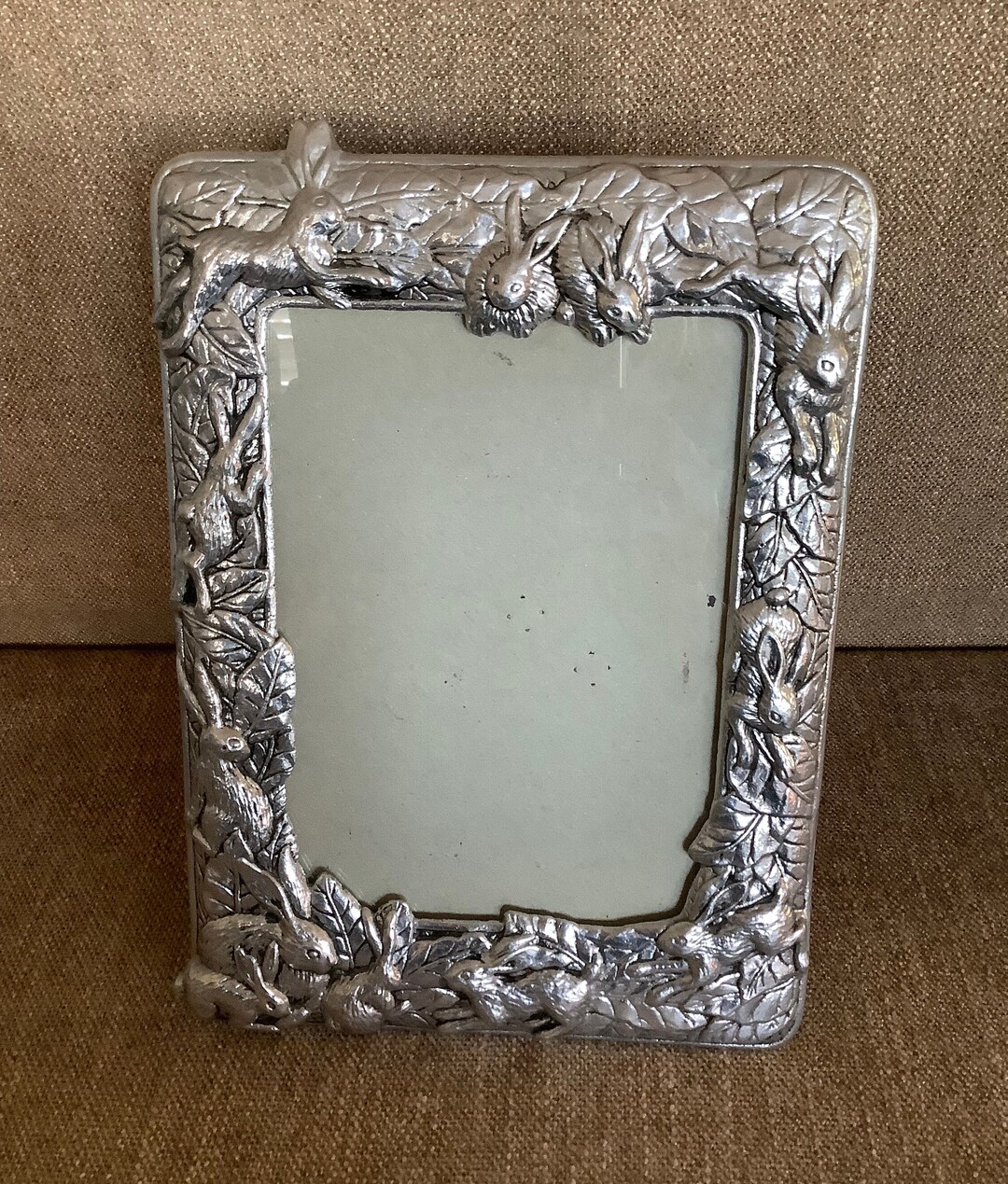 Vintage Arthur Court Bunnies in Leaves Vintage Frame, 1987, Metal Frame ...