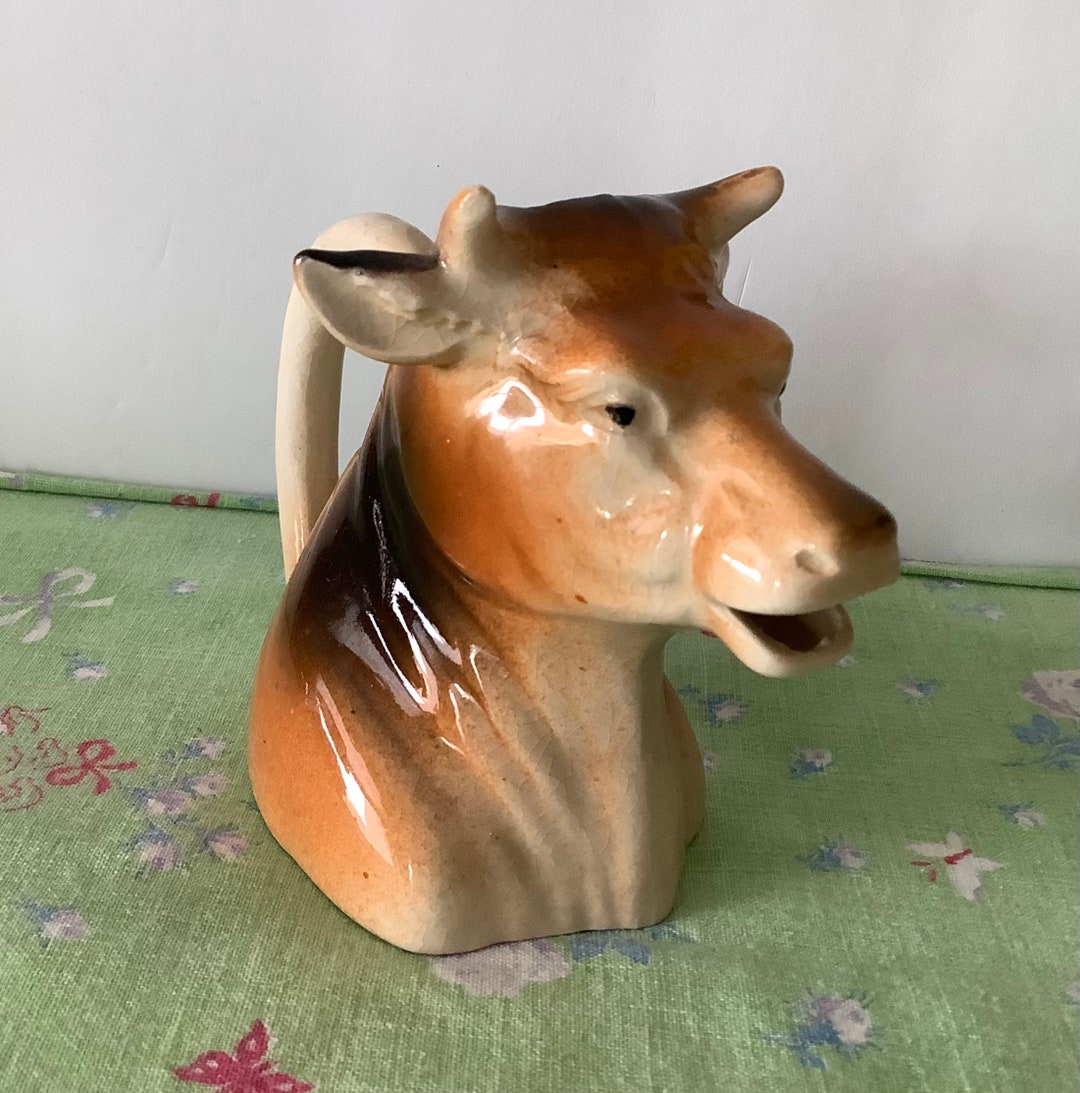 Vintage Cow Head Creamer, Hand Painted Japan, Bull Cow Creamer - Etsy