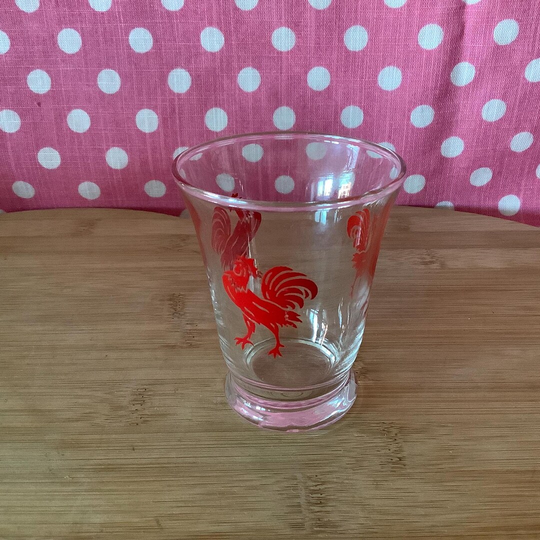 Vintage Libbey Red Rooster, Chanticleer Juice Glass, Red Rooster ...
