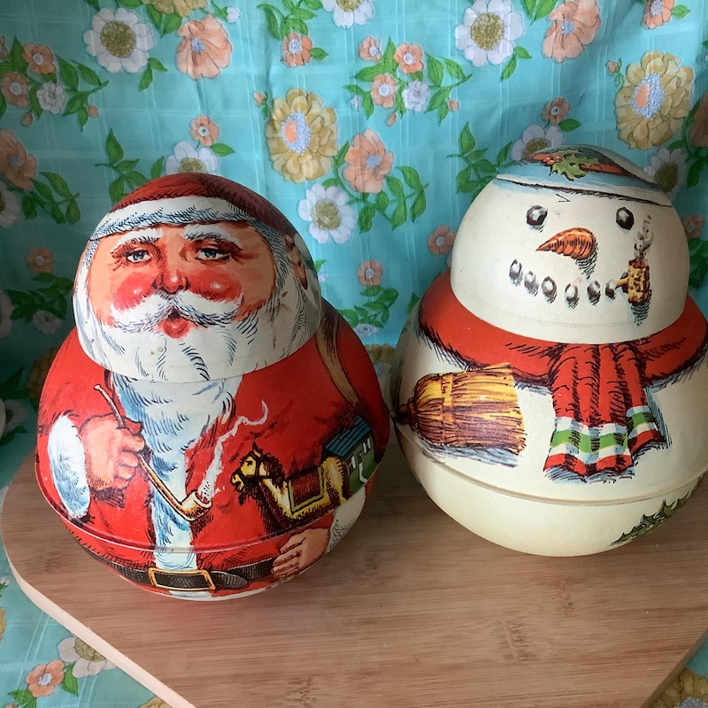 Roly Poly Tin Snowman - Etsy