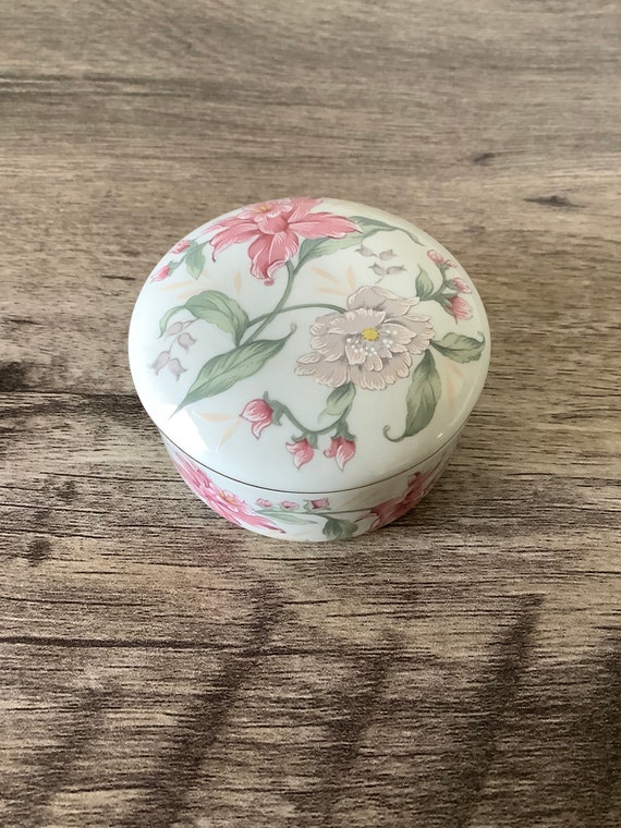 Ring Dishes Otagiri Japan Prima Japanese Porcelain Round Trinket Box ...