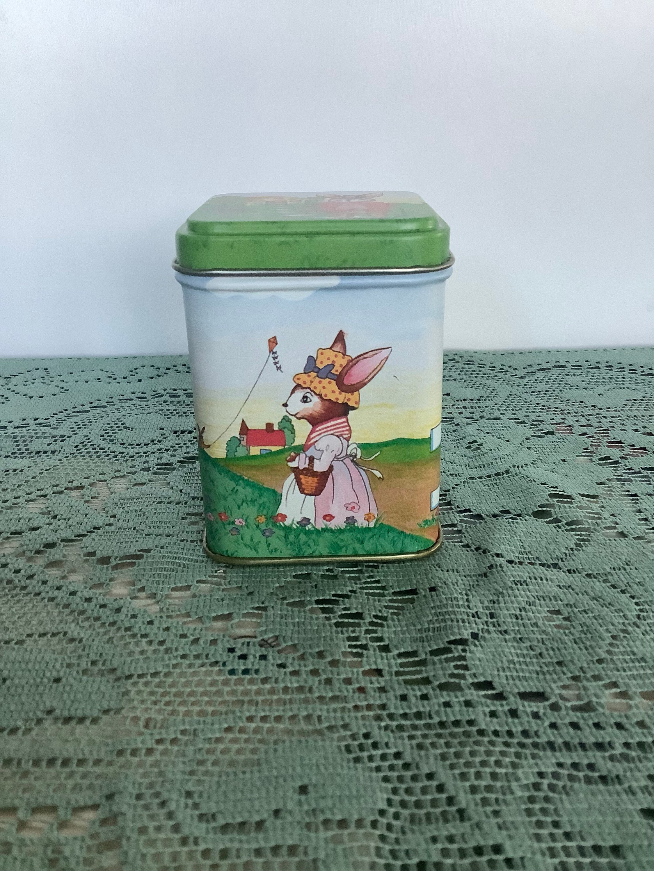Small Bunny Tin, Vintage Enamel Tin, Easter, Cottagecore - Etsy