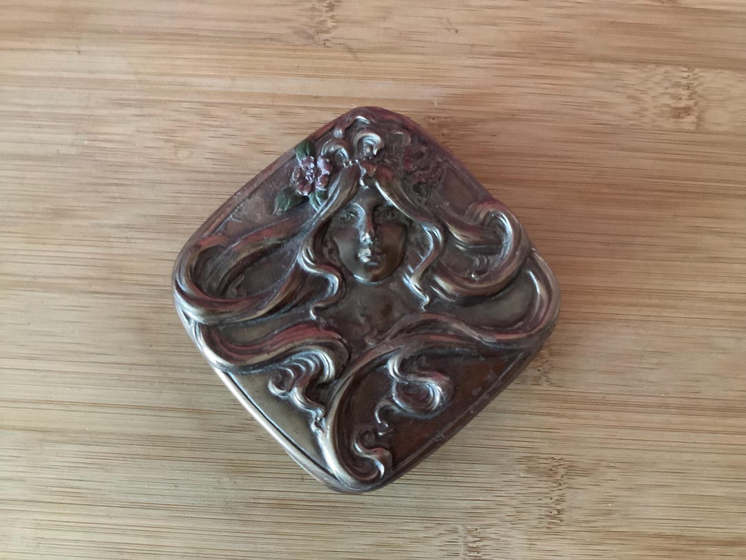 Gold Toned Metal Trinket Box, Princess Mermaid Trinket Jewelry Box ...