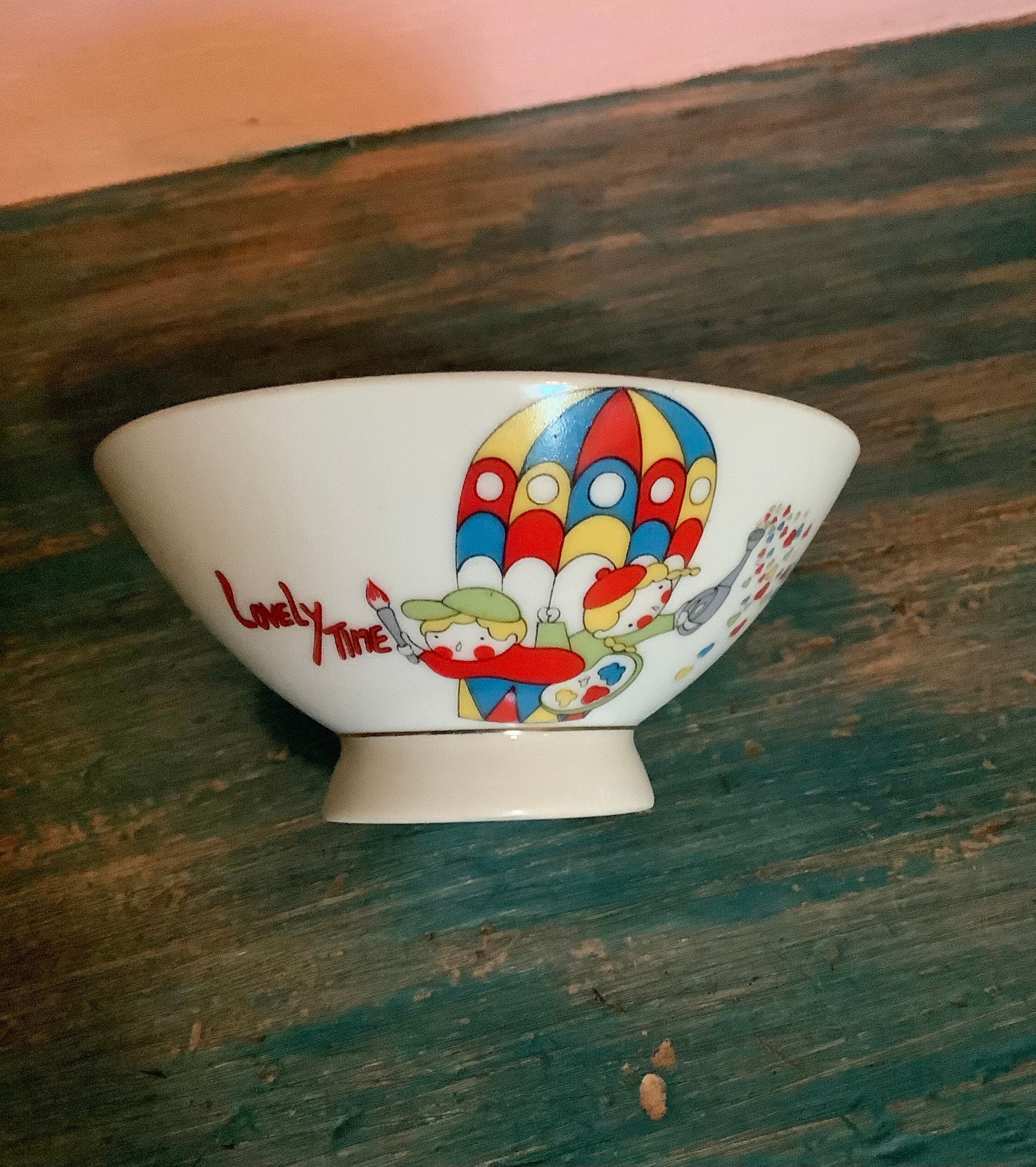 Rice Miso Bowl Cartoon Anime 1970s Japan Children's | Etsy