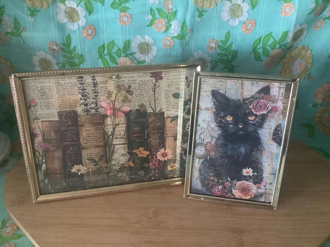 Vintage Slideback Frames, Gold Metal Brass Slide Frames, Pair, Retro ...