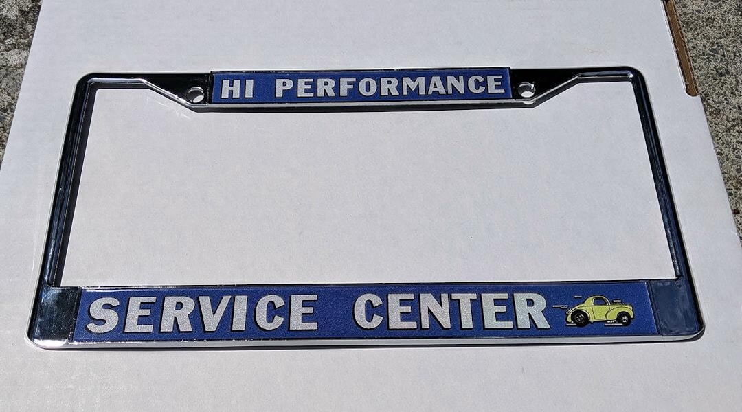 Service Center Speed Shop License Plate Frame - Vintage Gasser Hot Rod ...