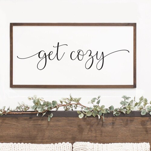 Get Cozy Sign Bedroom Sign Bedroom Wall Decor Wood Sign - Etsy