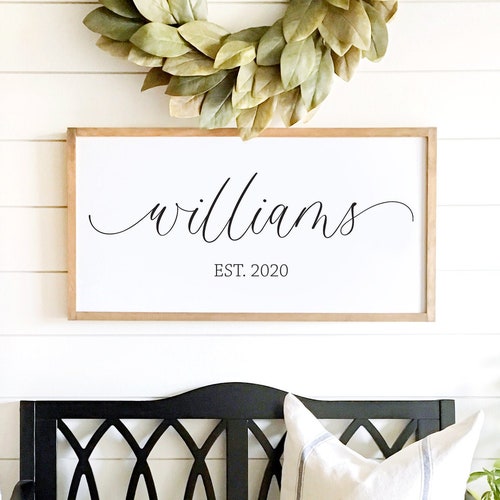 Last Name Letter Sign Established Sign Family Name Wood | Etsy