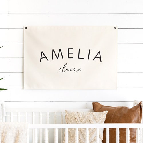 Baby Name Flag Canvas Flag Nursery Name Sign Custom Name - Etsy