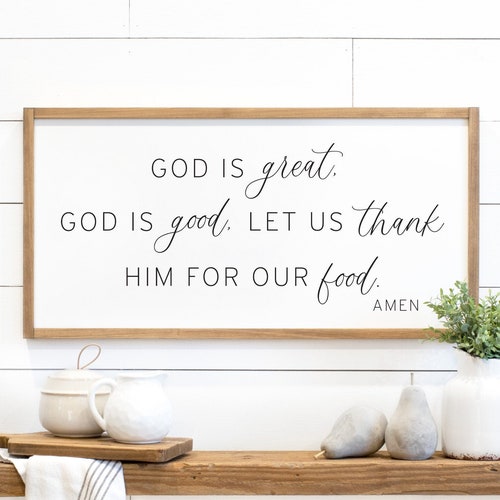 God is Great God is Good Meal Prayer Sign Christian Kitchen - Etsy