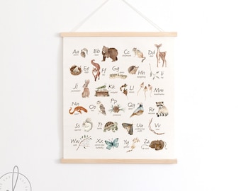 Animal Alphabet Chart | Wall Decor | Homeschool Decor | Classroom Decor ...