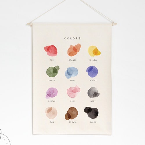 Color Chart Canvas Flag Classroom Decor Playroom Decor - Etsy
