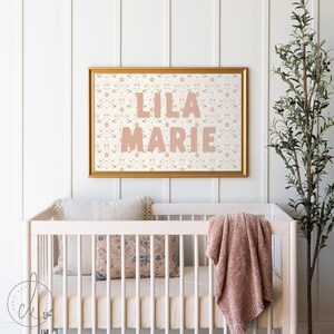 Personalized Floral Name Sign | Framed Art for Girl's Nursery, Bedroom ...