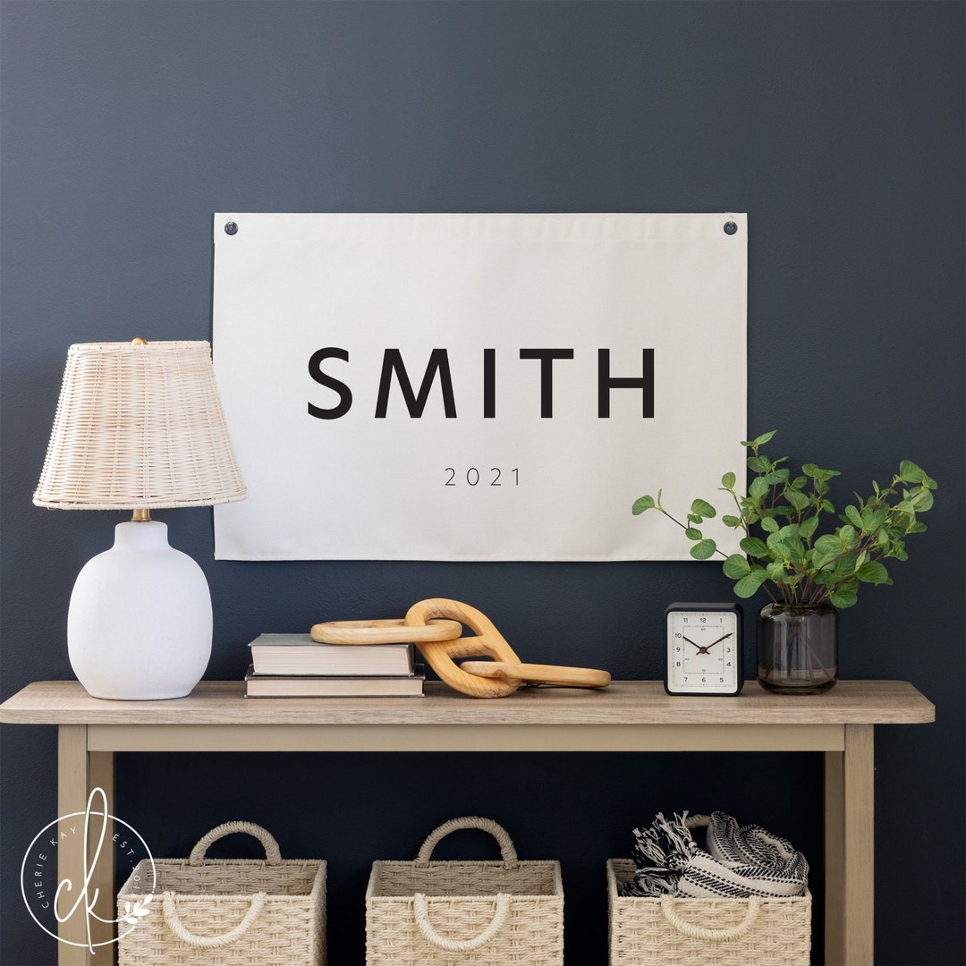 Personalized Canvas Sign | Canvas Flag | Last Name Sign | Custom Family ...