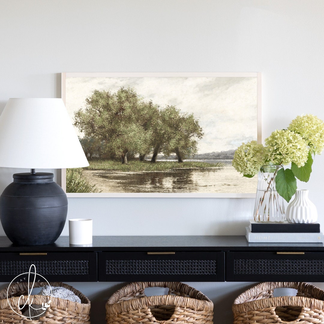 Lake Art Landscape Art Entryway Art Framed Wall Art Living Room Decor ...