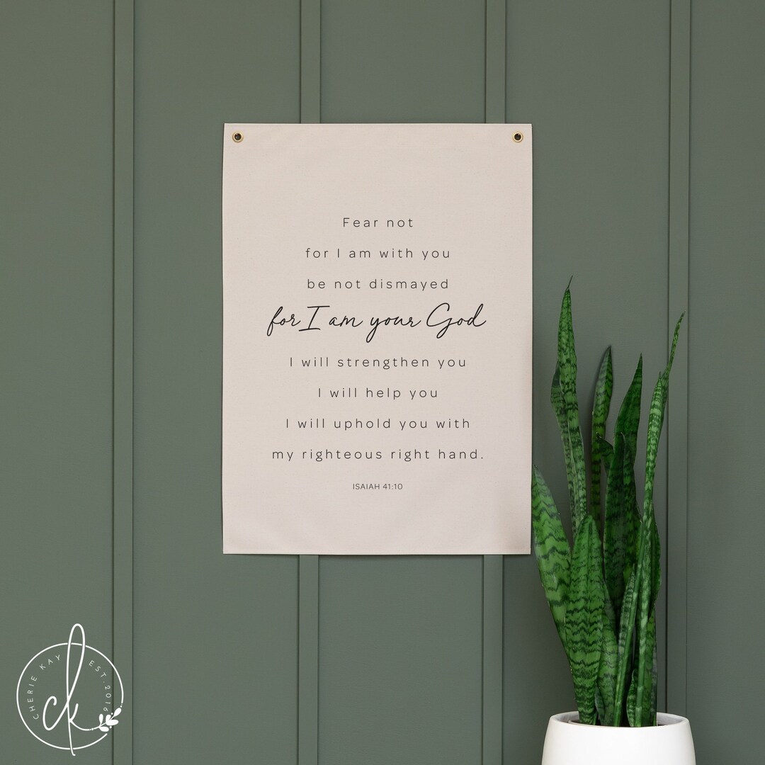 Fear Not for I Am With You Canvas Flag Christian Wall Art Scripture ...