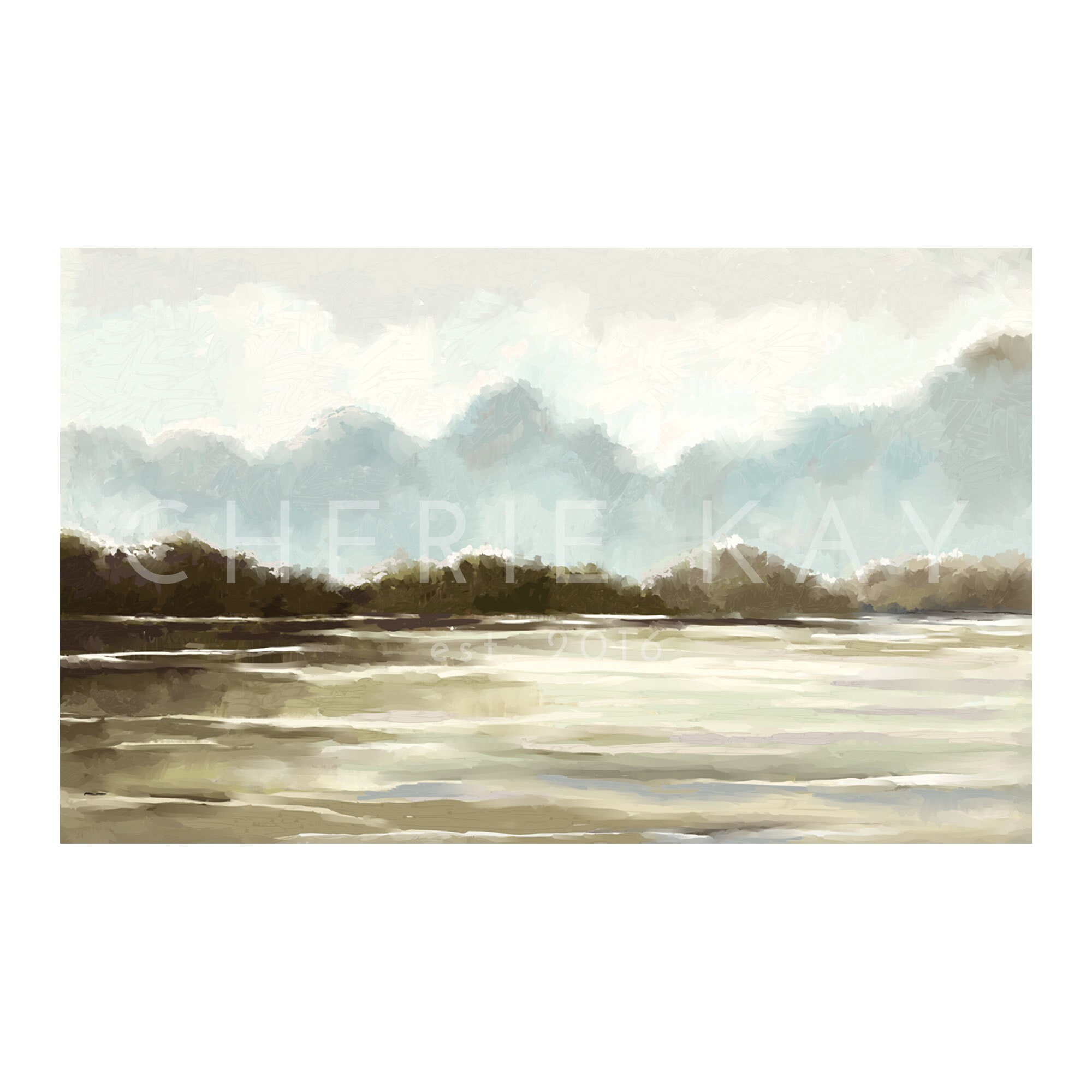 Framed Lake Landscape Art | Framed Wall Art | Living Room Wall Decor ...