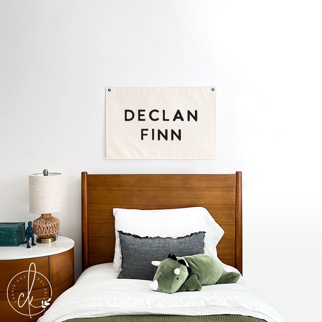 Personalized Boy Name Flag | Canvas Art | Kids Room Decor | Custom Name ...