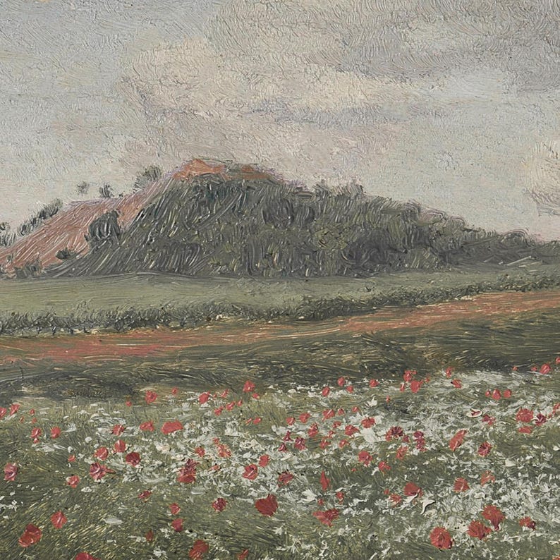 Vintage Wildflower Meadow Canvas Print | Framed Floral Landscape Art ...