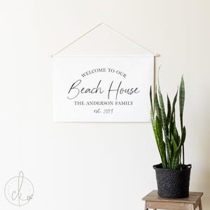 Personalized Beach House Welcome Banner | Custom Family Name ...