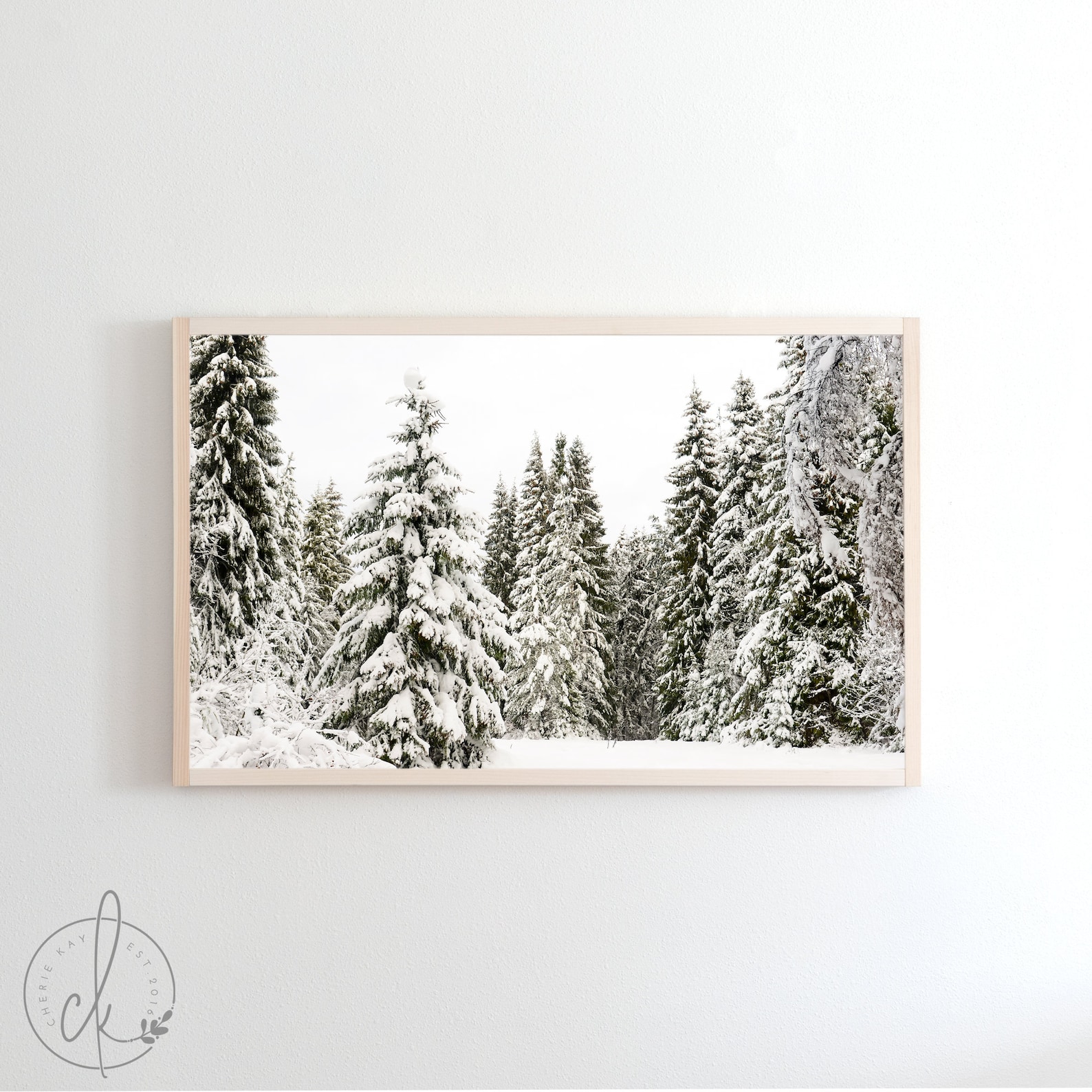 Winter Landscape Framed Wall Art Living Room Wall Decor Christmas Wall ...
