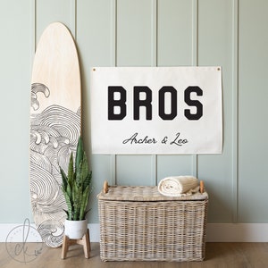 Personalized Bros Wall Art Sign With Custom Names | Unique Brothers ...