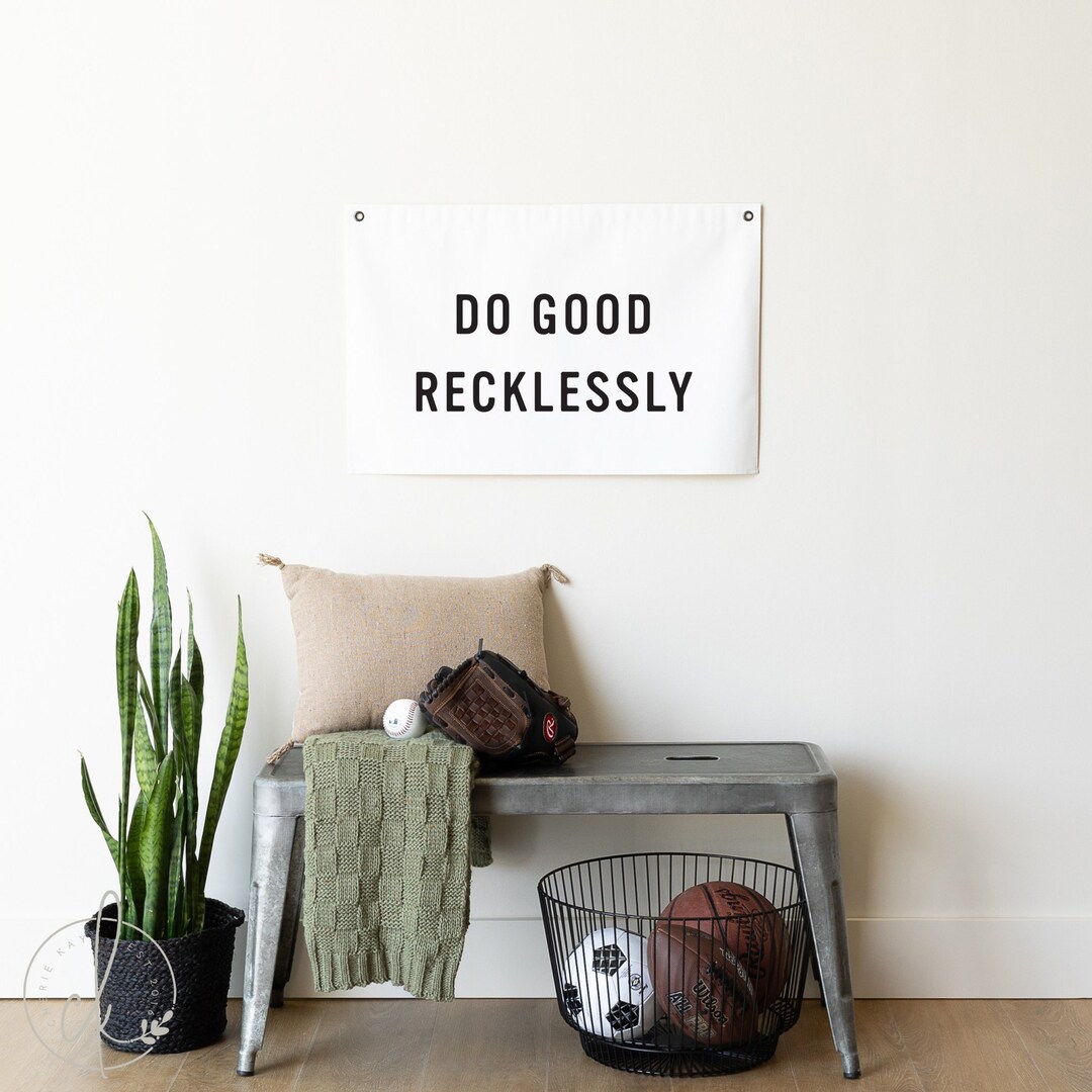 Do Good Recklessly Canvas Flag Kids Room Wall Decor Playroom Decor ...