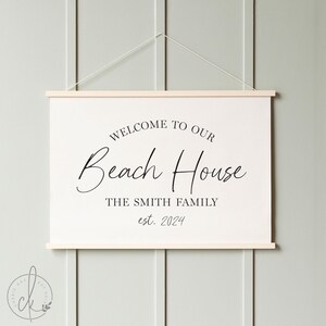 Personalized Beach House Welcome Banner | Custom Family Name ...