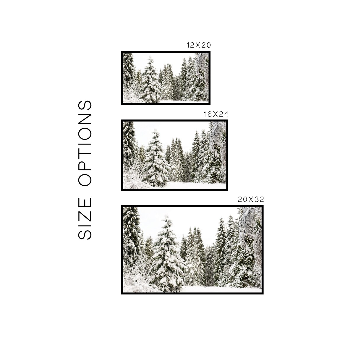 Winter Landscape Framed Wall Art Living Room Wall Decor - Etsy