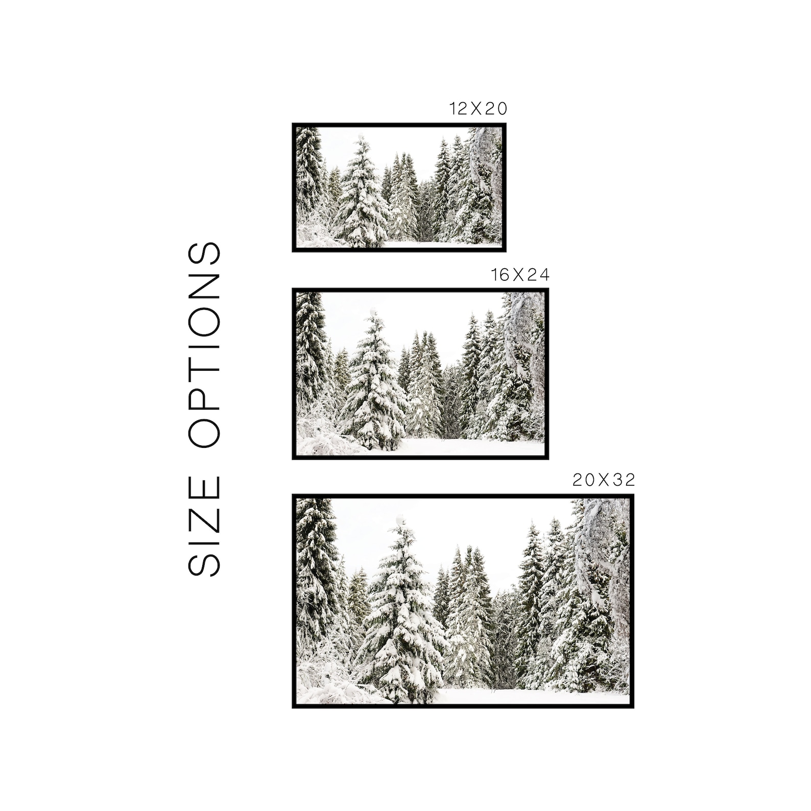 Winter Landscape Framed Wall Art Living Room Wall Decor - Etsy