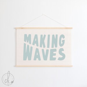 Making Waves Canvas Flag | Ocean Themed Decor | Coastal Beach House ...