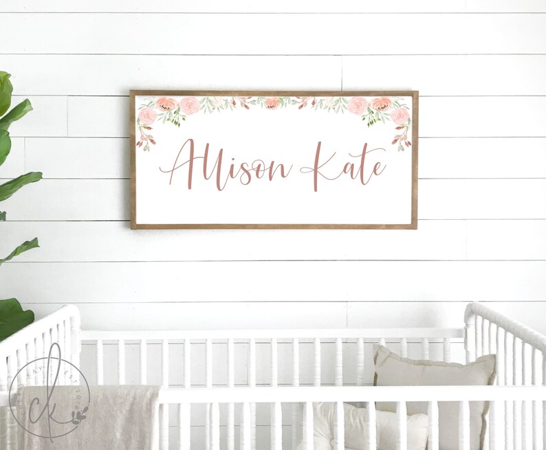 Name sign for nursery girl name sign nursery room decor | Etsy