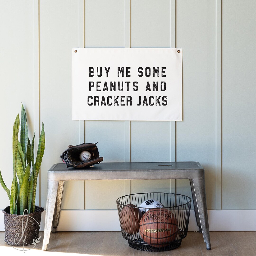 Peanuts Cracker Jacks Sign | Vintage Baseball Decor, Kids Room | 49 - Etsy