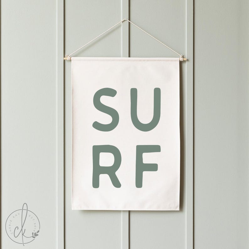 Surf Wall Sign | Minimalist Surfboard Wall Art | Coastal Nursery Decor ...