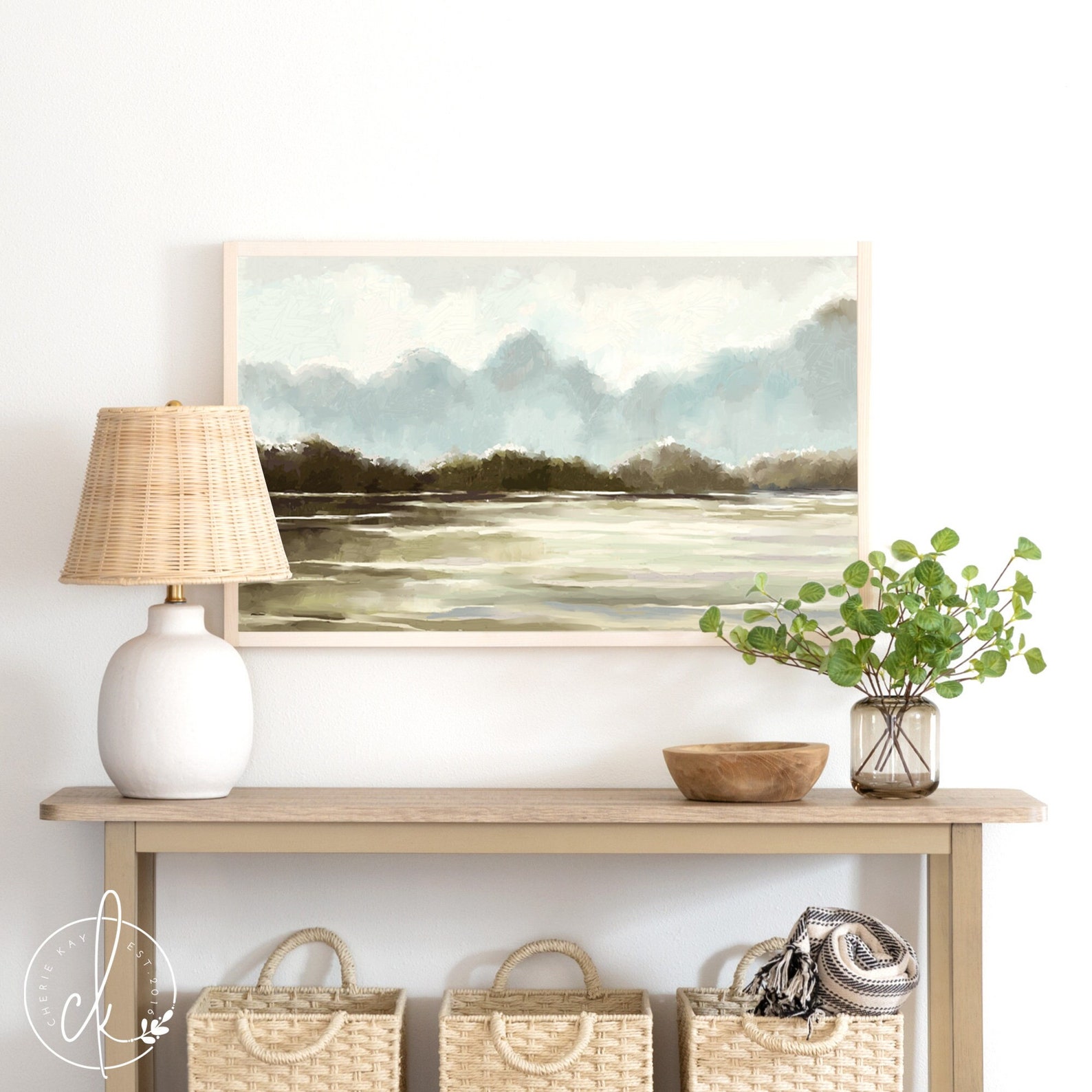 Framed Lake Landscape Art Framed Wall Art Living Room Wall - Etsy