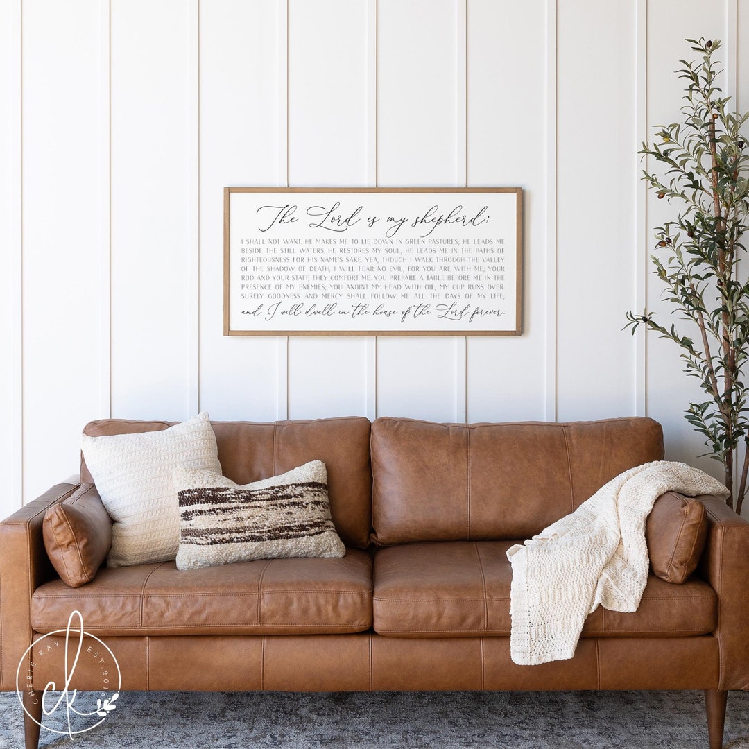 Scripture Wall Decor | the Lord is My Shepherd Sign | Living Room Decor ...